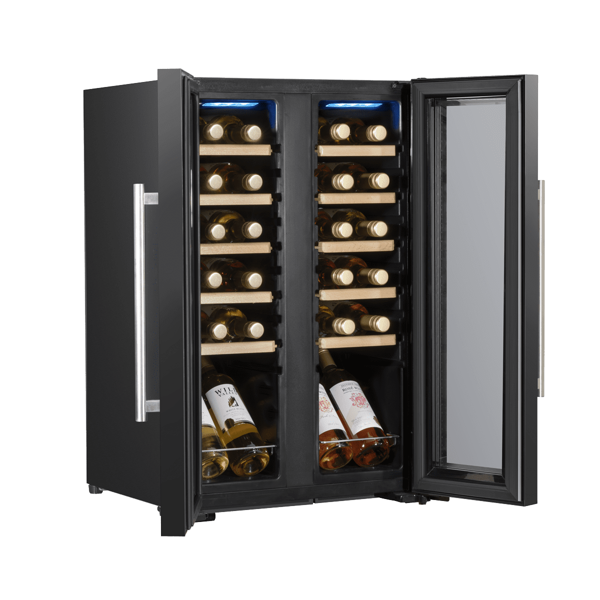 Baridi DH97 Dual Zone Wine Cooler Fridge LED Light Black and Mirror ...