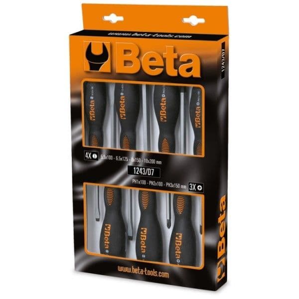 Beta 1243/D7 7 Piece Flat & Phillps Screwdriver Set