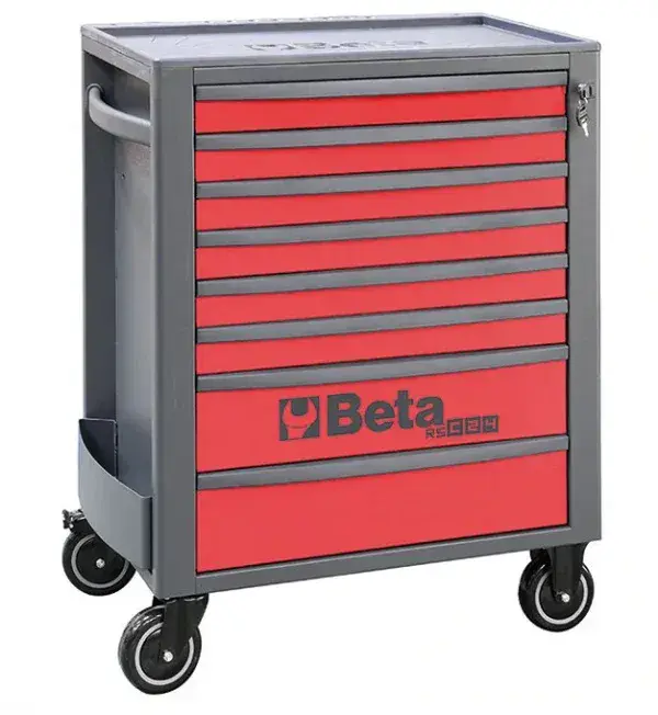 Beta RSC24/8-R Mobile Roller Cabinet With 8 Drawers Red & Grey