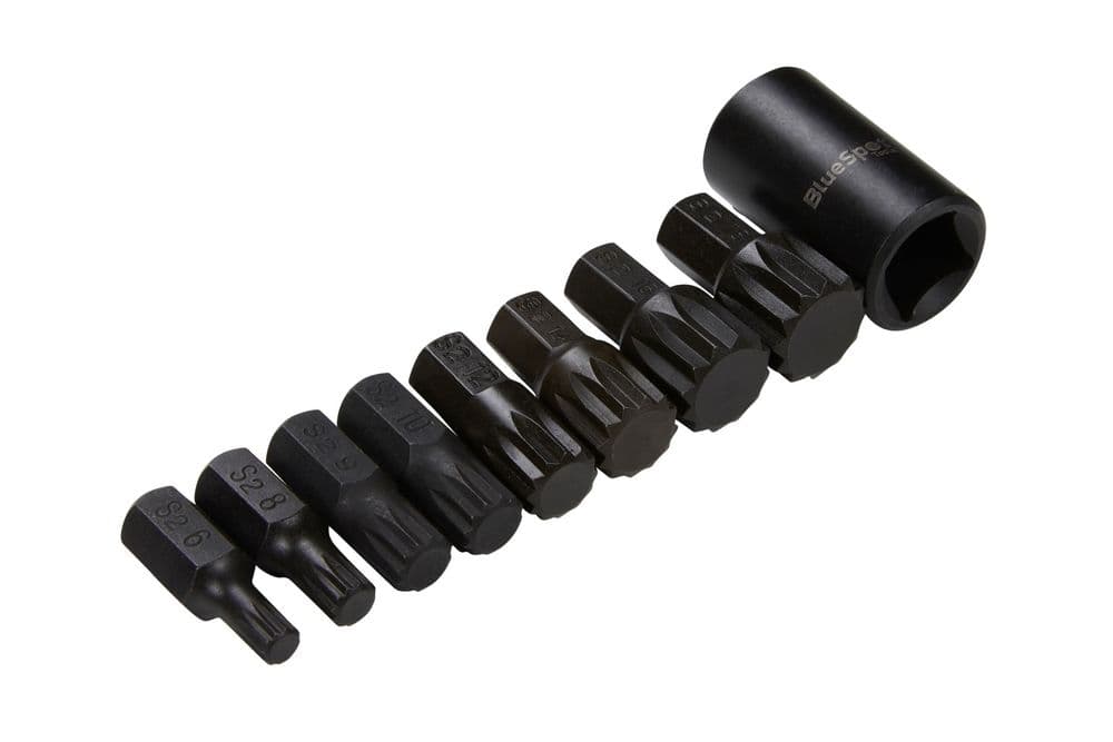 Blue Spot 01496 Impact Spline Bits M6-M18 9 Piece