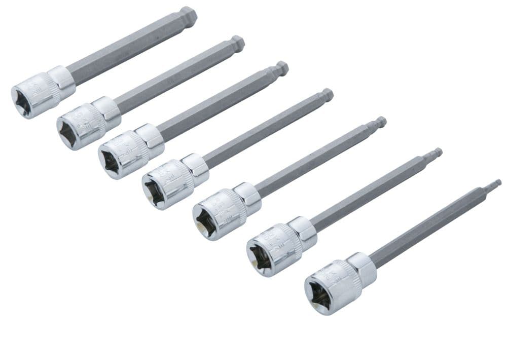 Blue Spot 01510 Drive Extra Long Ball Ended Hex Socket Bit Set H3-H10 7 ...