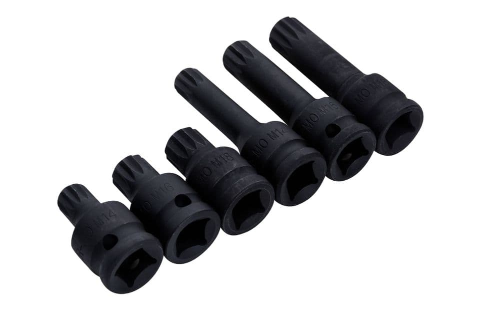 Blue Spot 01532 Spline Sockets M14-M18 6 Piece 1/2D