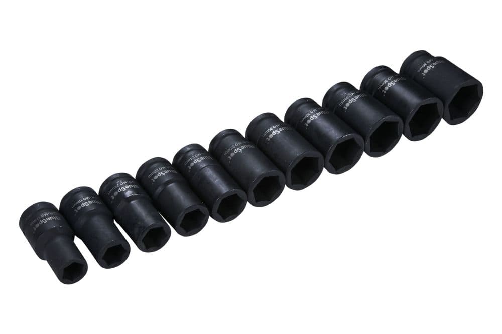 Blue Spot 01558 Metric Deep Impact Sockets 17-38mm 11 Piece 3/4D