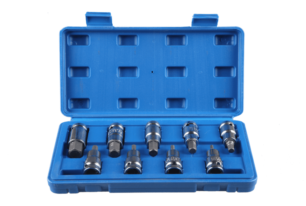 Blue Spot 01563 Hex Bit Sockets H4 - H17 9 Piece 1/2D