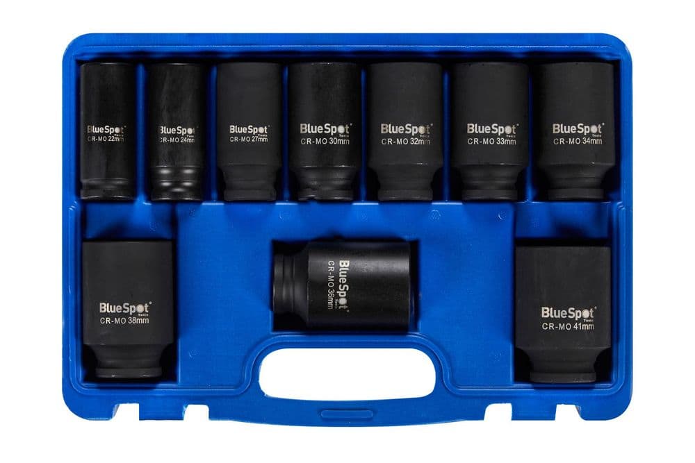 Blue Spot 01578 Metric Deep Impact Sockets 22mm-41mm 1/2D 10 Piece