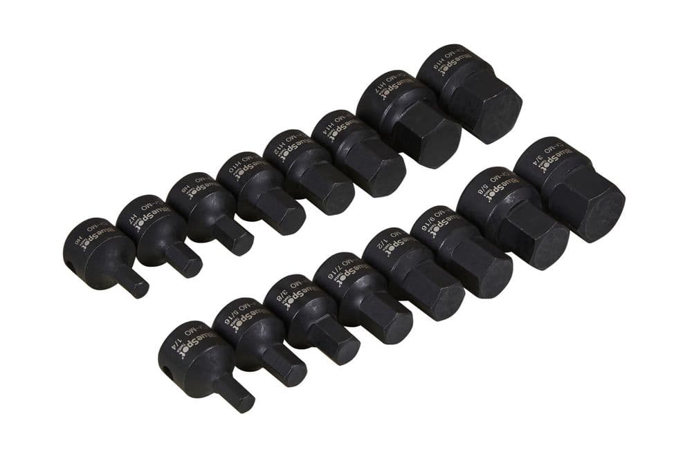 Blue Spot 01603 16 Piece 3/8" Impact Stubby Hex Sockets