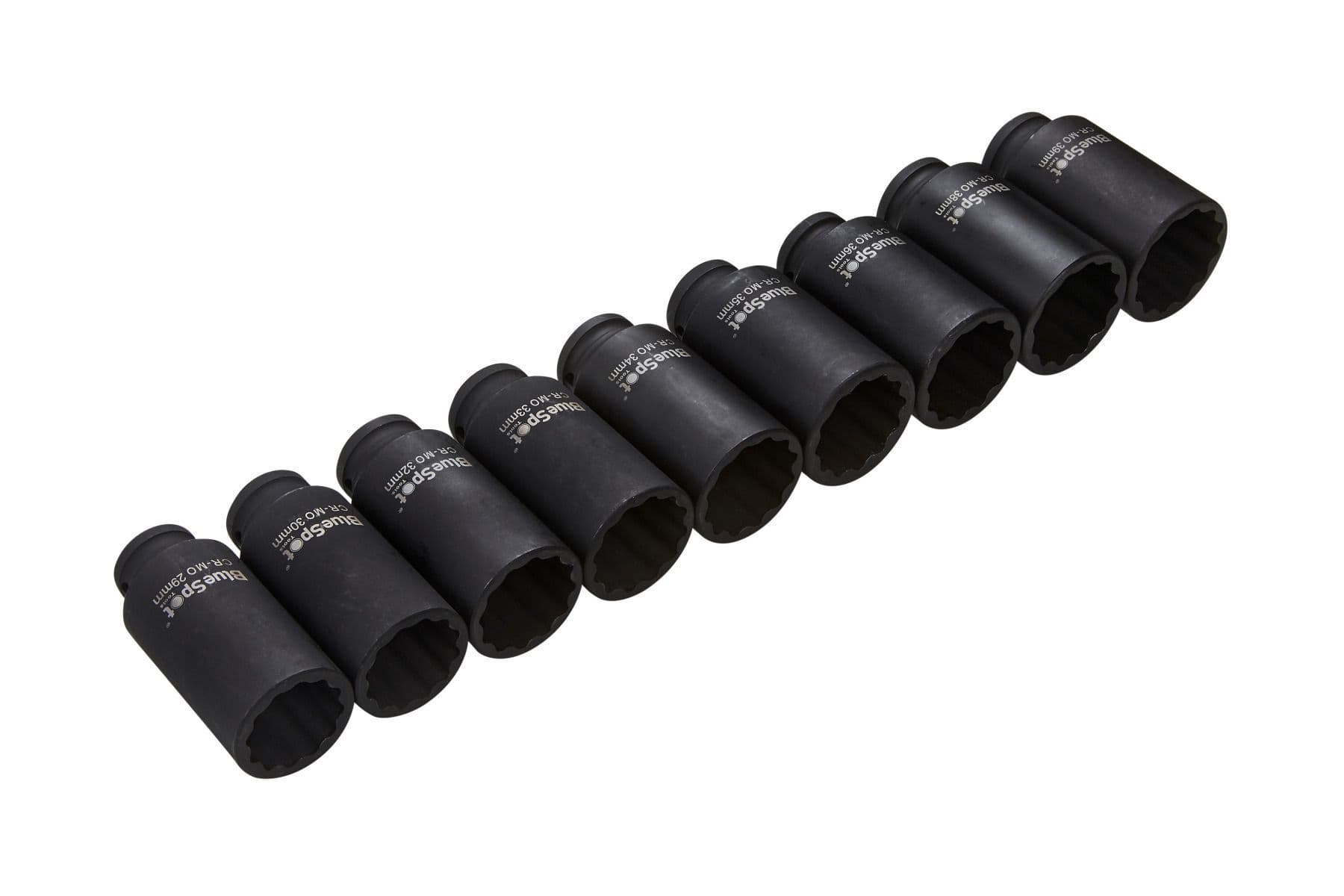 Blue Spot 01609 9 Piece 1/2" Metric Deep Impact Bi-Hex Socket Set 29-39mm