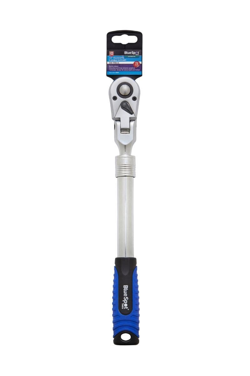 Blue Spot 02033 Telescopic Flexible Ratchet 350-490mm 72 Teeth 1/2D