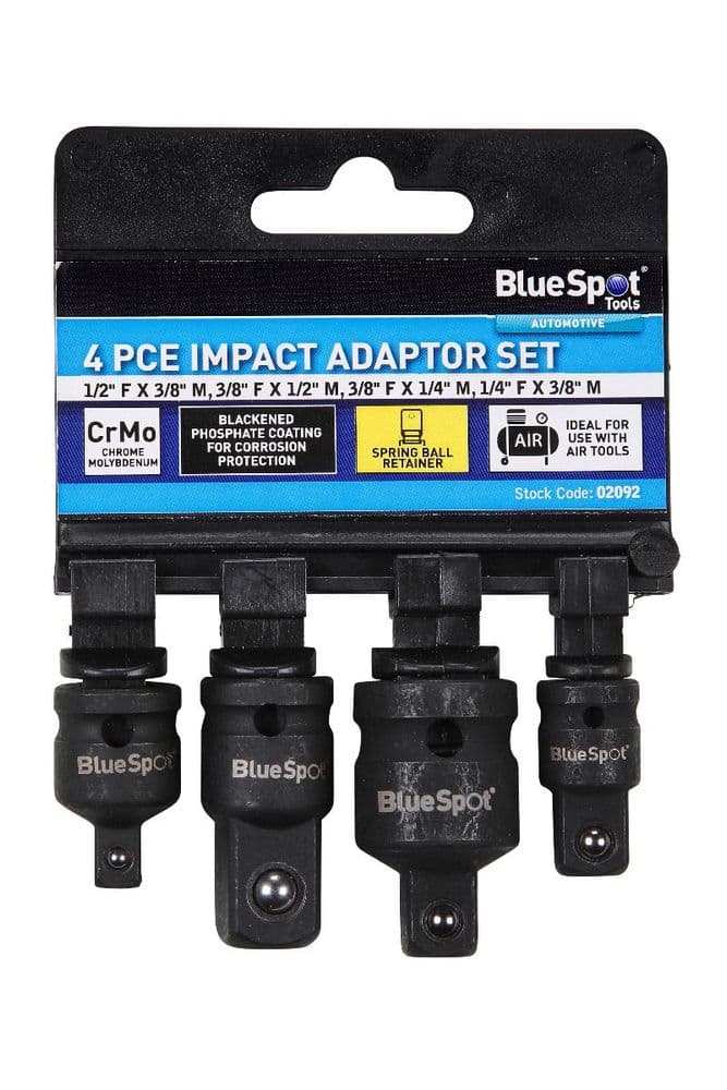 Blue Spot 02092 Impact Socket Set Converter Adapter 1/4 1/2 3/8 Reducer ...
