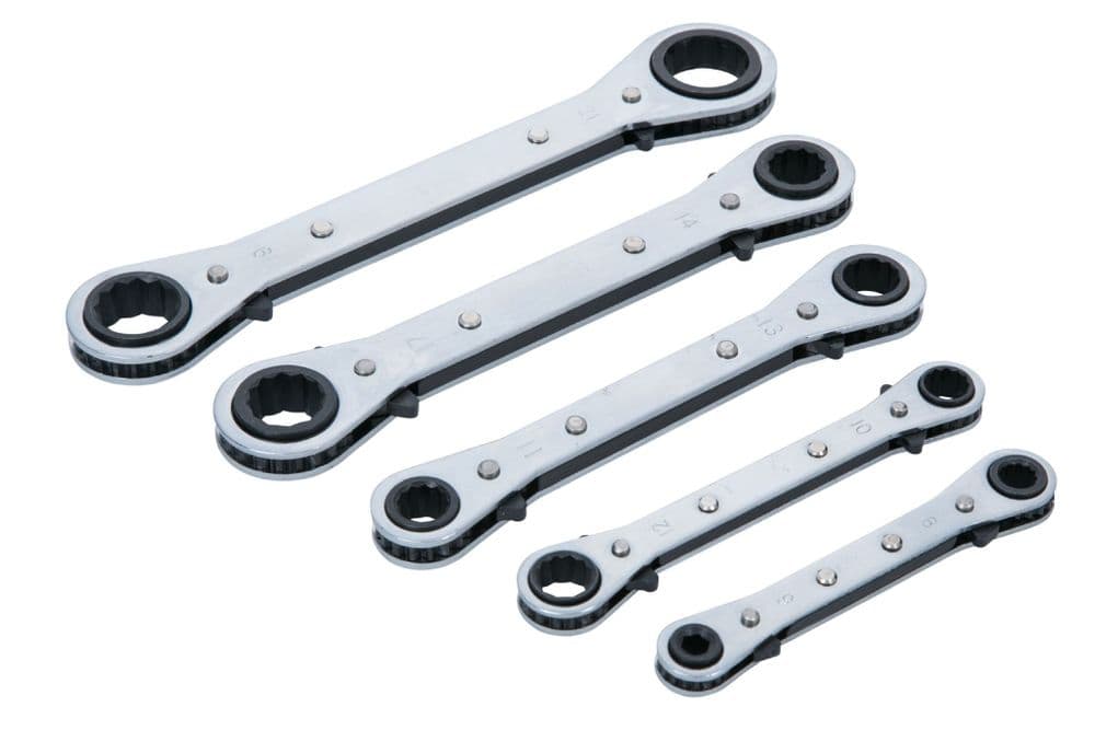 Blue Spot 04100 Metric Ratchet Ring Spanner Set 6-21mm 5 Piece