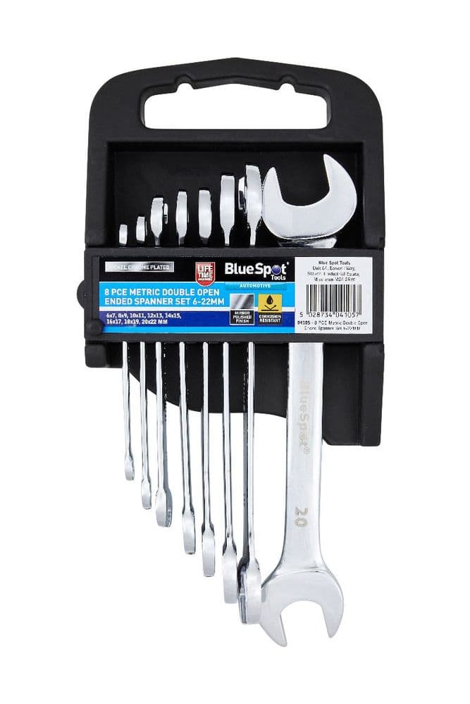 Blue Spot 04105 8 Piece Metric Double Open Ended Spanner Set 6-22mm