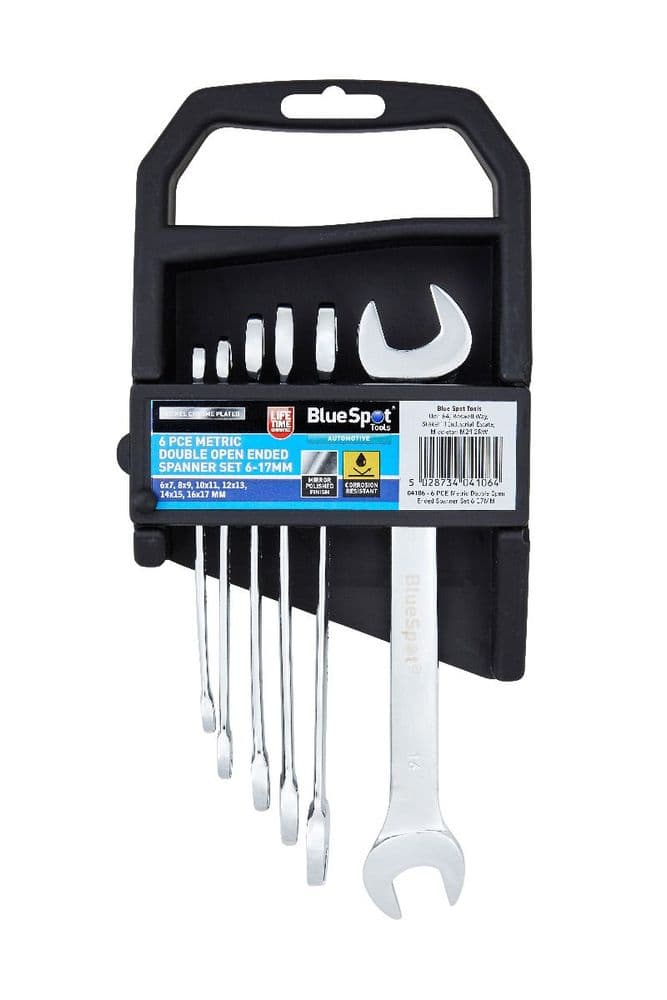 Blue Spot 04106 6 Piece Metric Double Open Ended Spanner Set 6-17mm