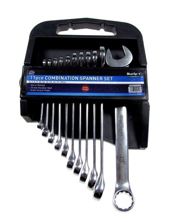 Blue Spot 04111 Combination Metric Spanner Set 6-19mm 11 Piece Chrome ...