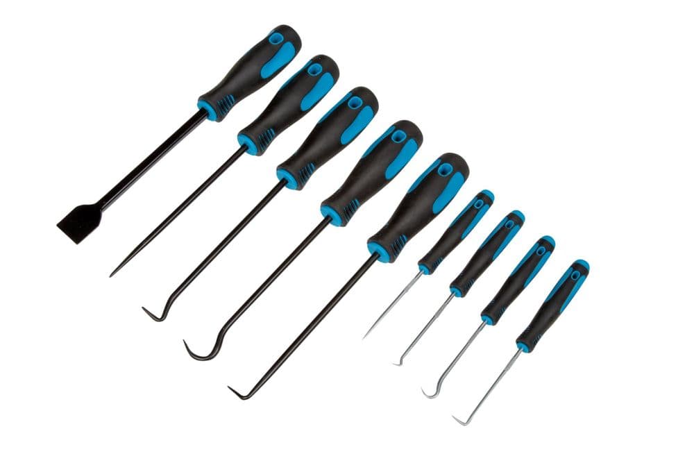 Blue Spot 07959 Heavy Duty Hook Pick and Scraper Set 9 Piece