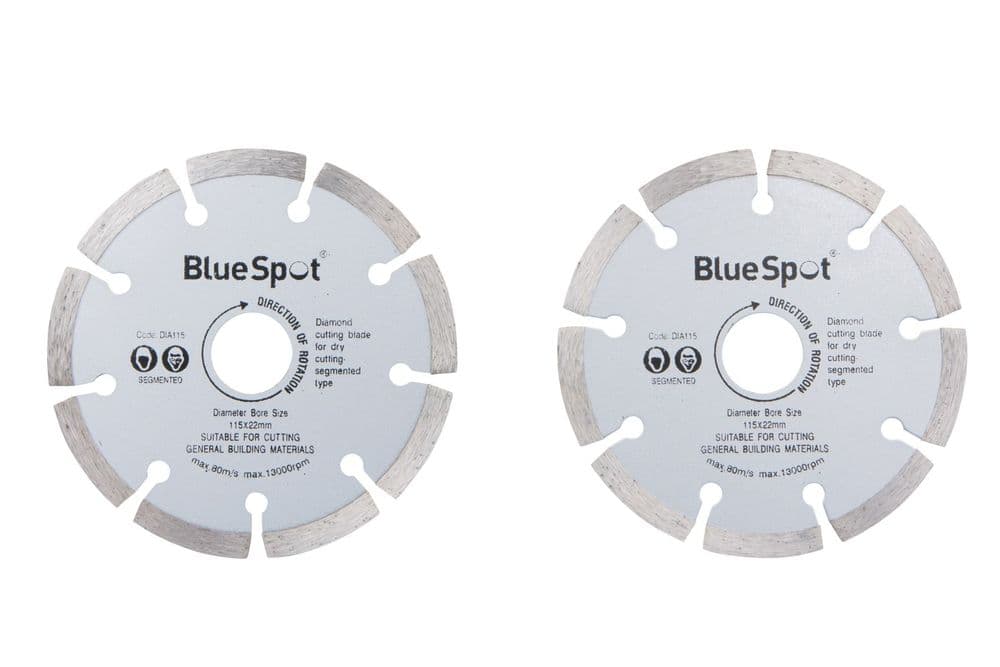 Blue Spot 19547 Segmented Diamond Dry Cutting Disc 115mm 2 Piece