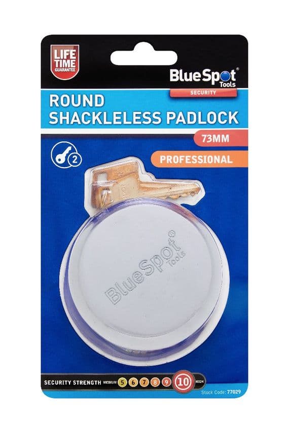 Blue Spot 77029 73mm Round Shackleless Padlock