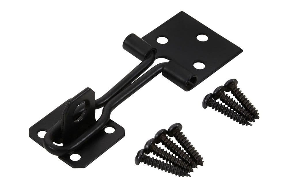 Blue Spot 78050 Black Powder Coated Wire Hasp And Staple 102mm