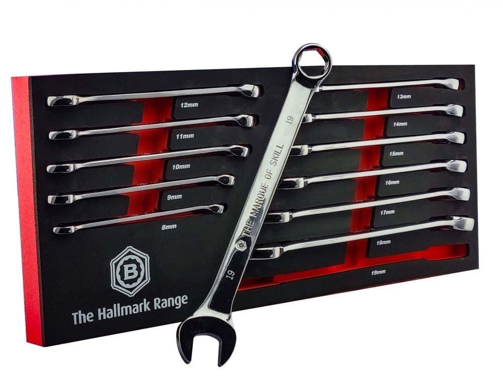 Britool Hallmark CEHMSET12TC 12 Piece Combination Spanner Set with 6 ...