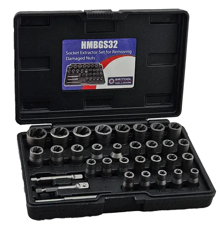 Britool Hallmark HMBGS32 32 Piece Socket Extractor Set for Removing ...