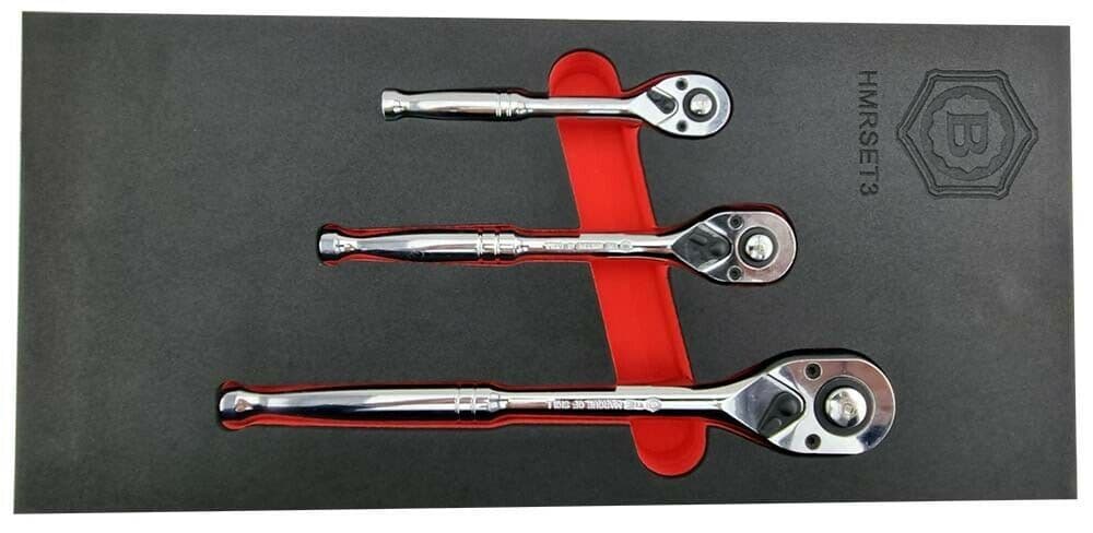 Britool Hallmark HMRSET3 3 Piece 1/4" 3/8" & 1/2" Drive Ratchet Set