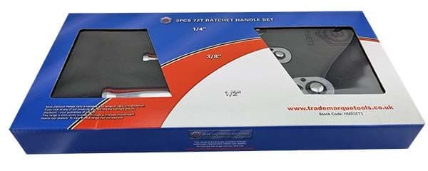 Britool Hallmark HMRSET3 3 Piece 1/4" 3/8" & 1/2" Drive Ratchet Set