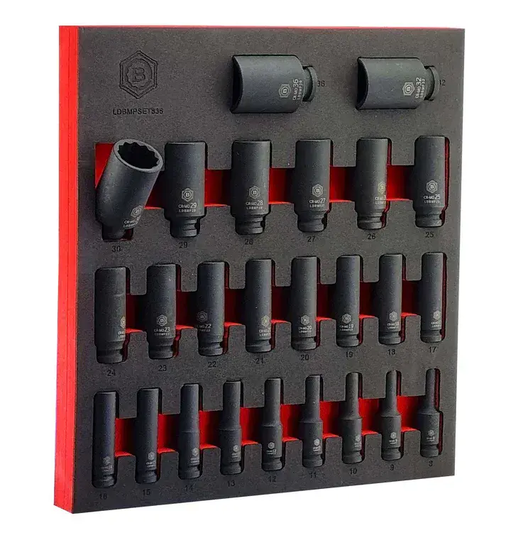 Britool Hallmark LDBMPSET836 1/2" Drive Deep Impact 12pt Sockets 25 ...