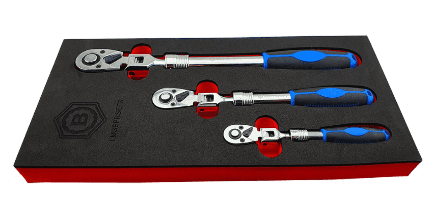 Britool Hallmark LMSEFRSET3 3 Piece Extending Flexi-Head Ratchet Set