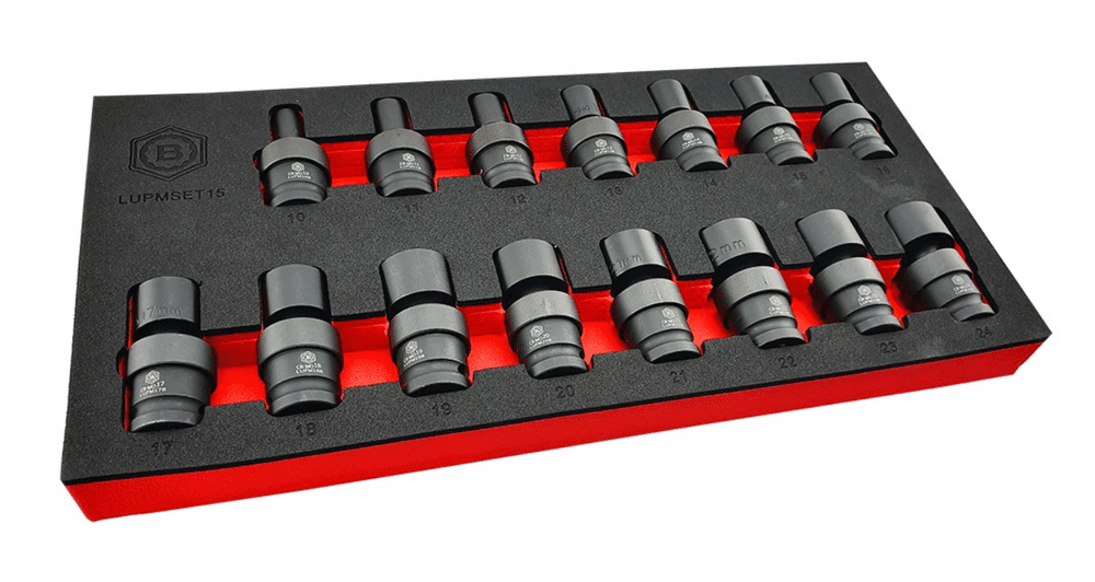 Britool Hallmark LUPMSET15 15 Piece 1/2" Drive Flexi / UJ Impact Socket ...