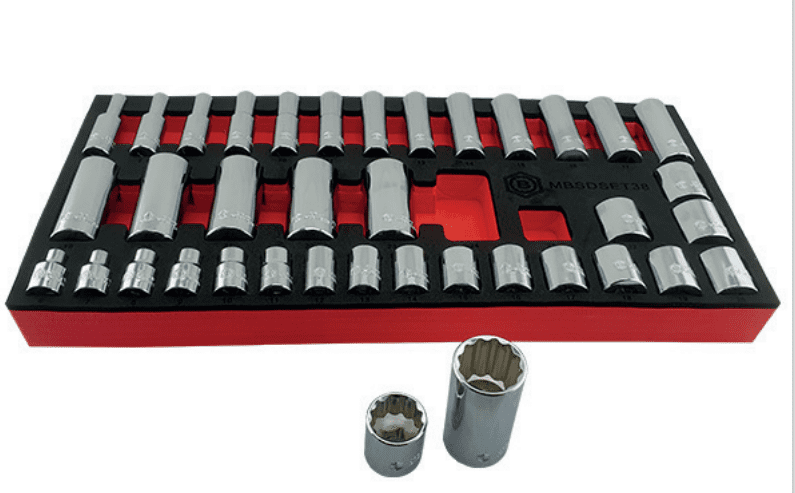 Britool Hallmark MBSDSET38 38 Piece 3/8" Drive 12 Point Socket Set