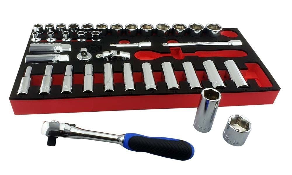 Britool Hallmark MSET38 3/8" Drive 38 Piece 6pt Hand Socket Set