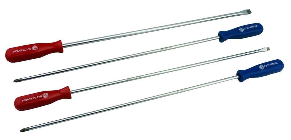Britool Hallmark SDSET4XL 4 Piece Extra Long Screwdriver Set