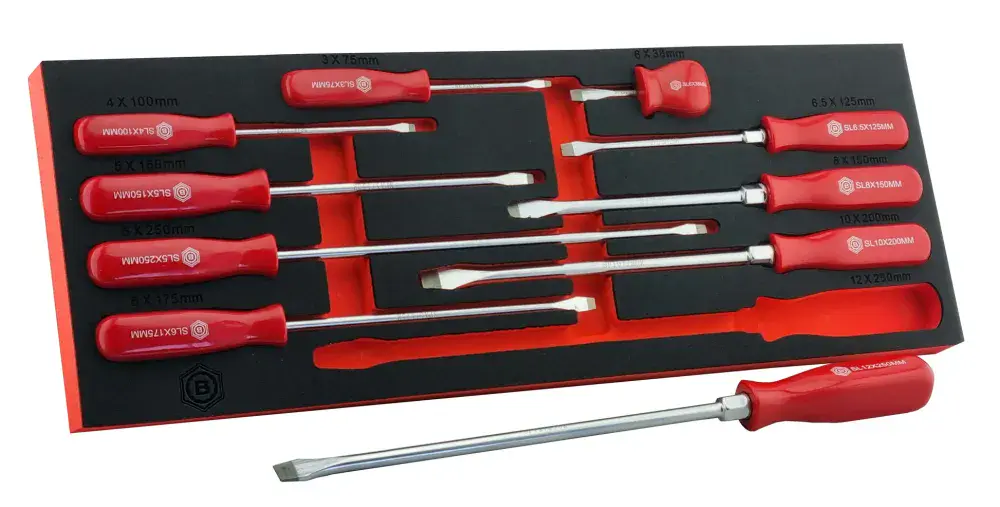 Britool Hallmark SDSET8 10 Piece Slotted Screwdriver Set