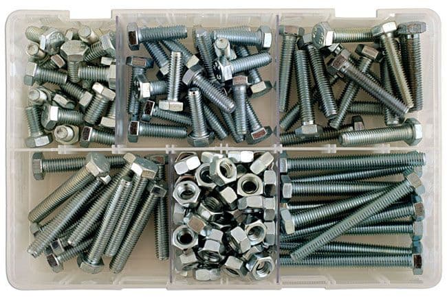 Connect 35011 154 Piece Assorted M8 Setscrews & Nuts Box