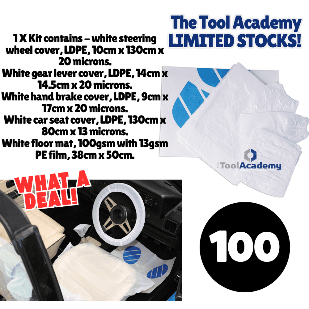 Connect 35363X100 5 in 1 Disposable Interior Car Care Kit Set Of 100