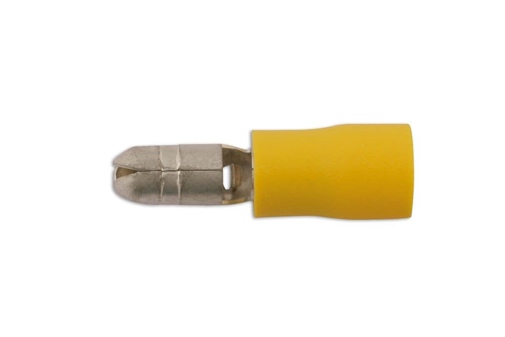 Connect 36881 5mm Yellow Male Bullet Terminal Pk 10
