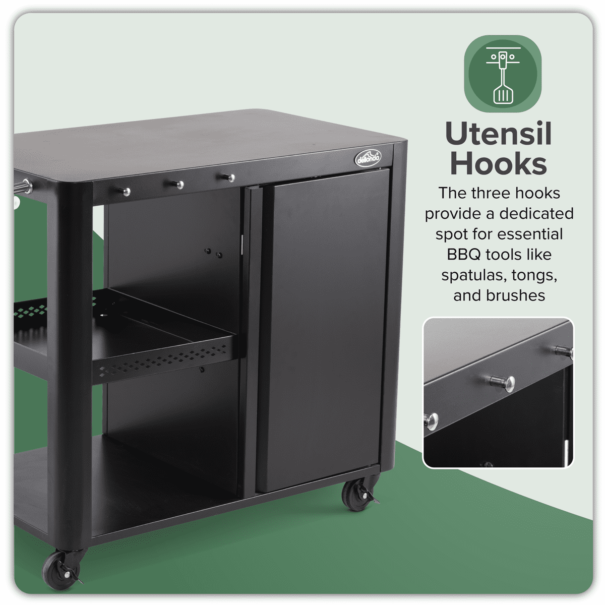 Dellonda DG282 BBQ/Plancha Workstation Trolley