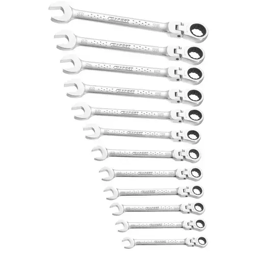 Expert By Facom E111102 12 Piece Flexible Ratcheting Wrench Set 8-19mm