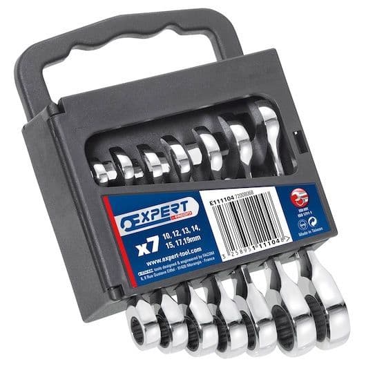 Expert By Facom E111104 7 Piece Metric Stubby Combination Ratcheting ...