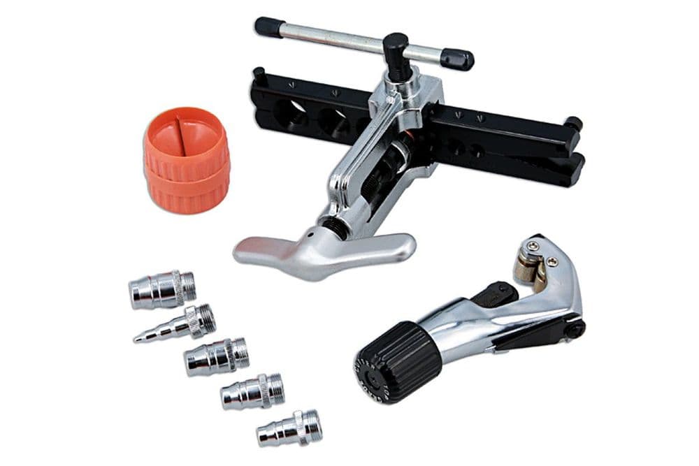 Kamasa 55823 Flaring Tool Kit Tube Cutter Pipe Reamer In Storage Case