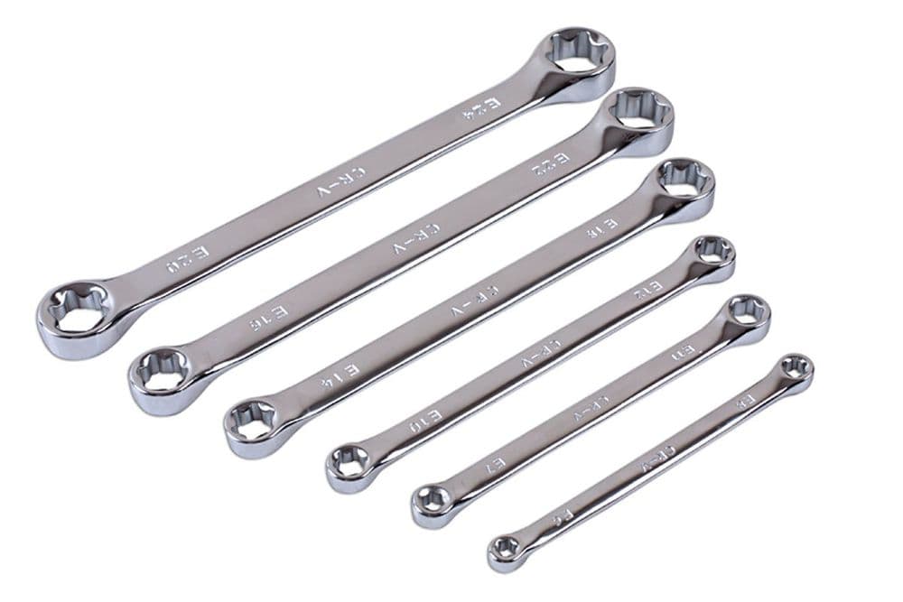 Kamasa 56143 Polished Double Ended Star Torx Spanner Wrench Set 6pc E6 ...