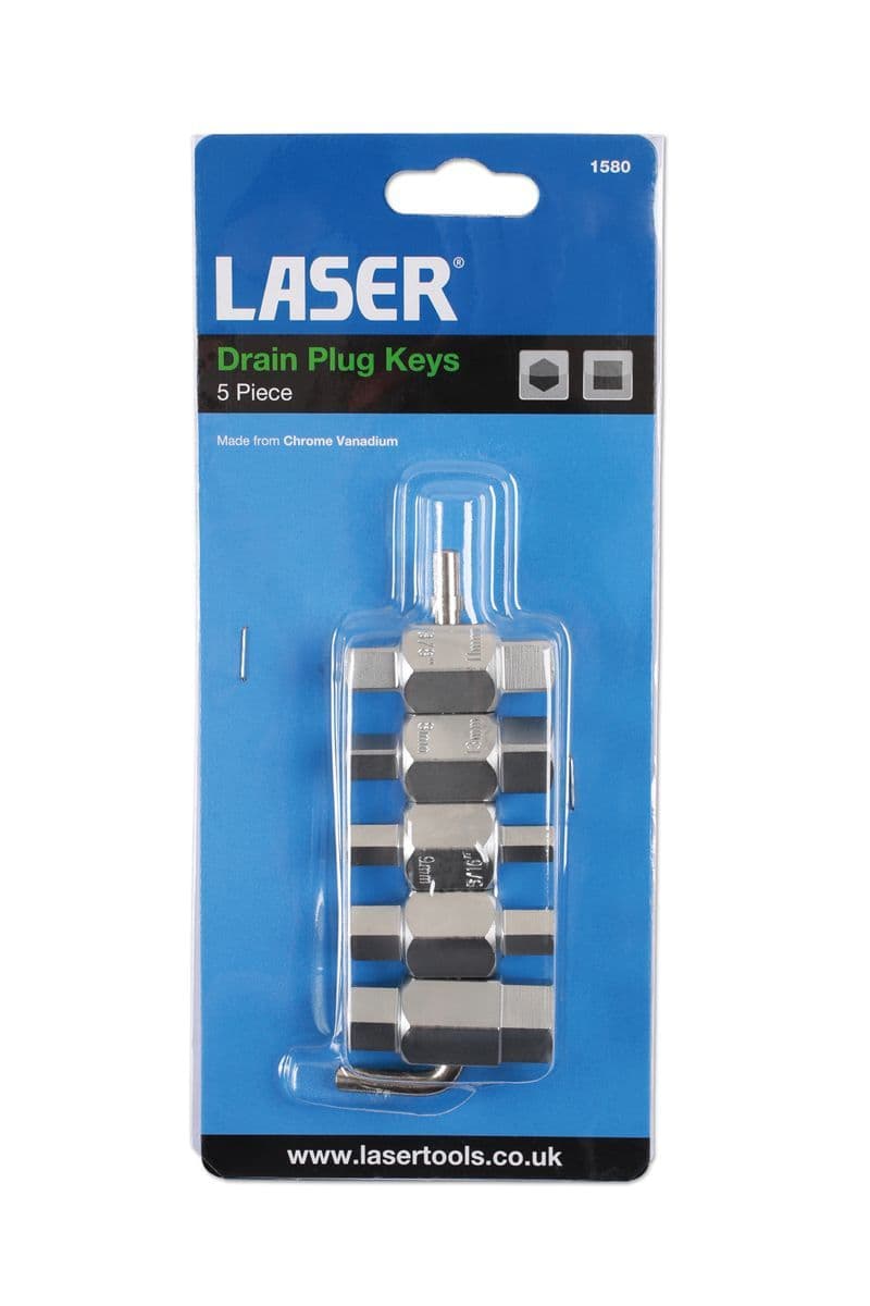 Laser 1580 5 Piece Drain Plug Key Set