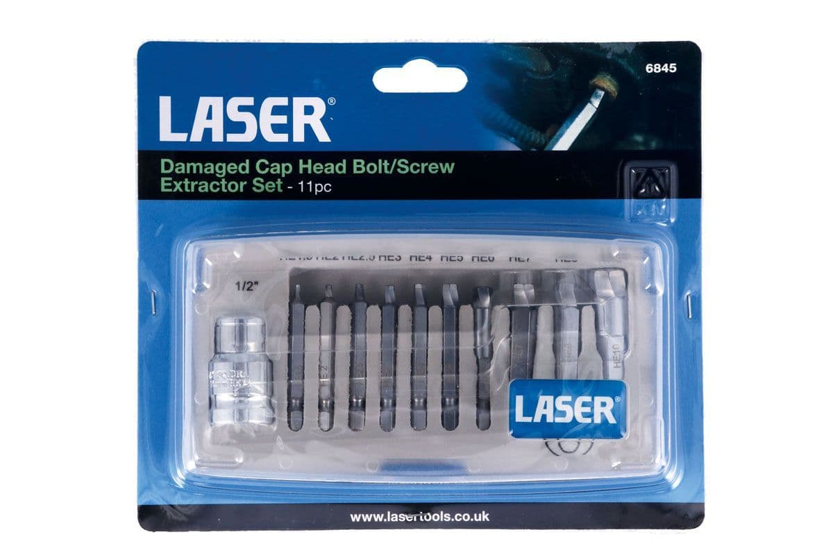 Laser 6845 11 Piece Damaged Cap Head Bolt/Screw Extractor Set