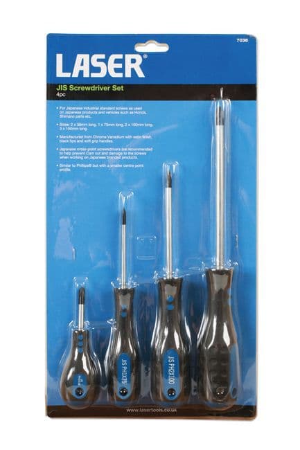 Laser 7036 4 Piece JIS Screwdriver Set