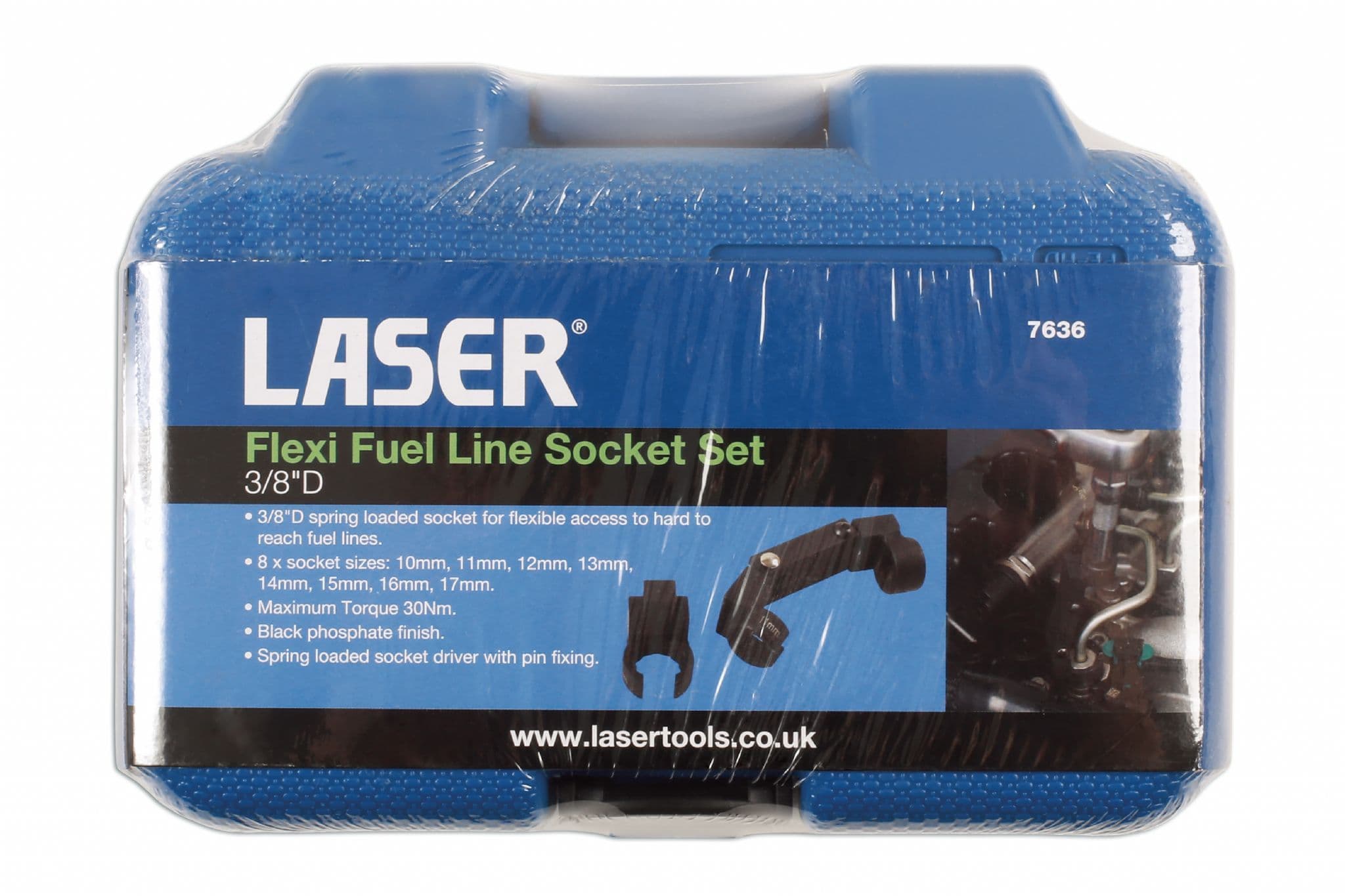 Laser 7636 Flexi Fuel Line Socket Set 3/8"D