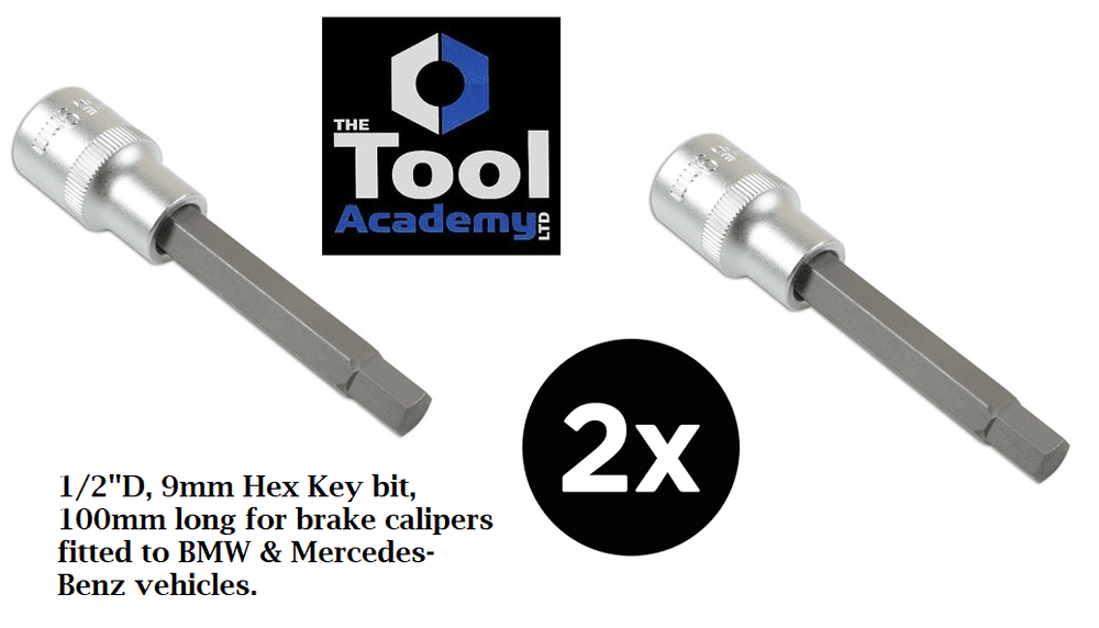 Laser 7707X2 Hex Key 9mm For Brake Calipers 1/2"D 2 Sets