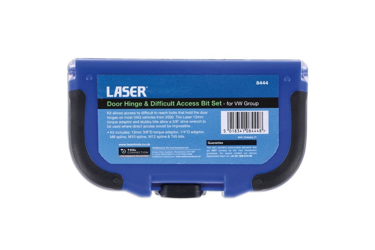 Laser 8444 Door Hinge & Difficult Access Bit Set Fits VW Group