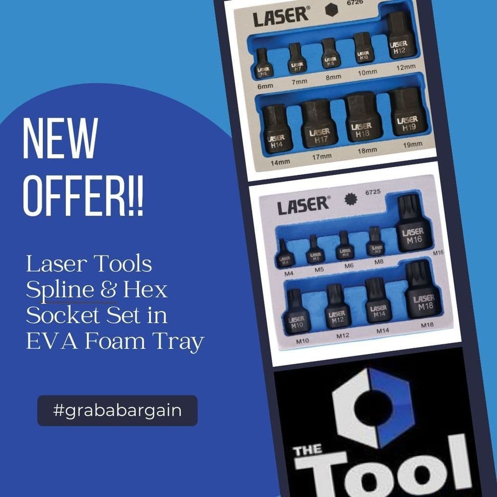 Laser Tools 6725/6726 Spline & Hex Socket Set in EVA Foam Tray