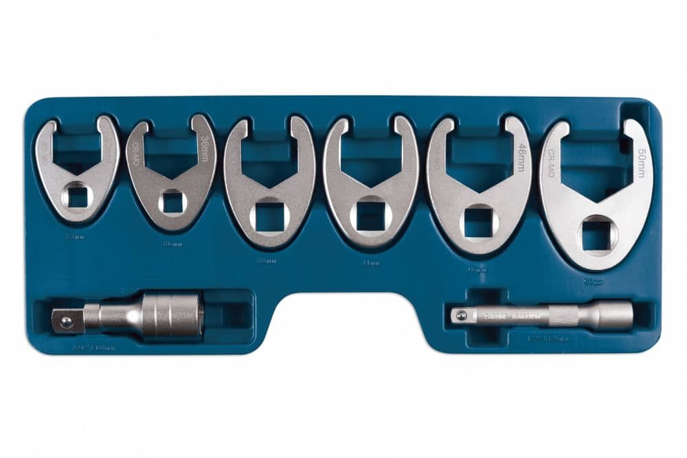 Laser Tools 7476 8 Piece 1/2" & 3/4" Drive Crowsfoot Wrench Set
