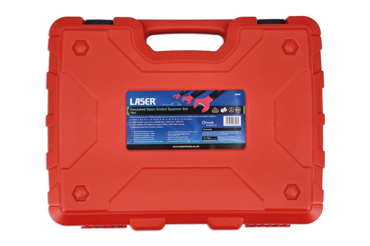 Laser Tools 8558 Insulated Open Ended Spanner Set 18 Piece