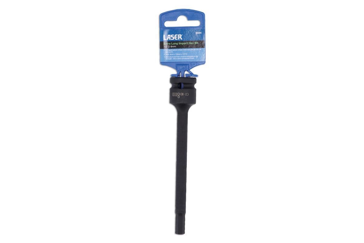 Laser Tools 8584 Extra Long Impact Hex Bit 8mm 1/2 Drive